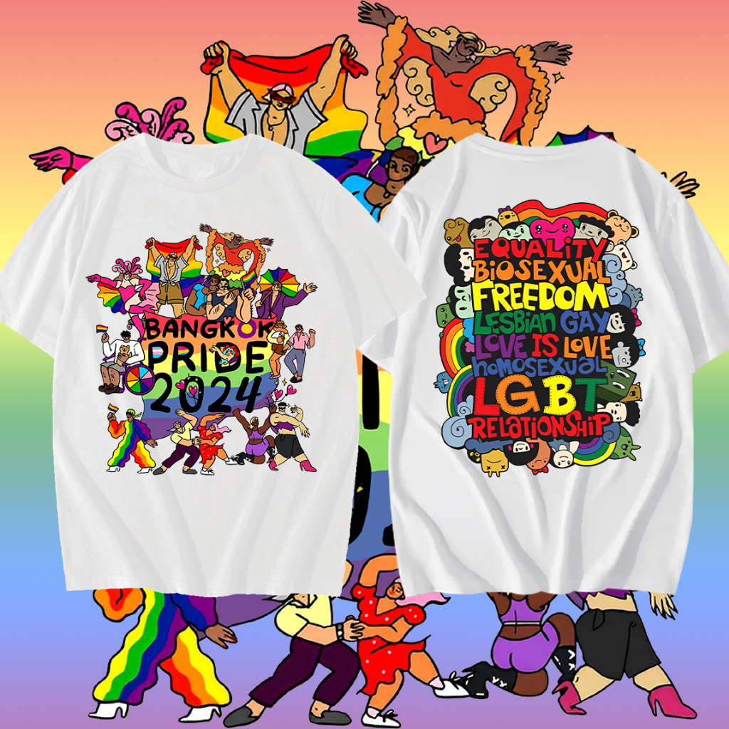 เสื้อสายรุ้ง LGBT Pride Month Rainbow LGBTQ ผ้าCotton 100% ใส่ได้ ทั้ง ...