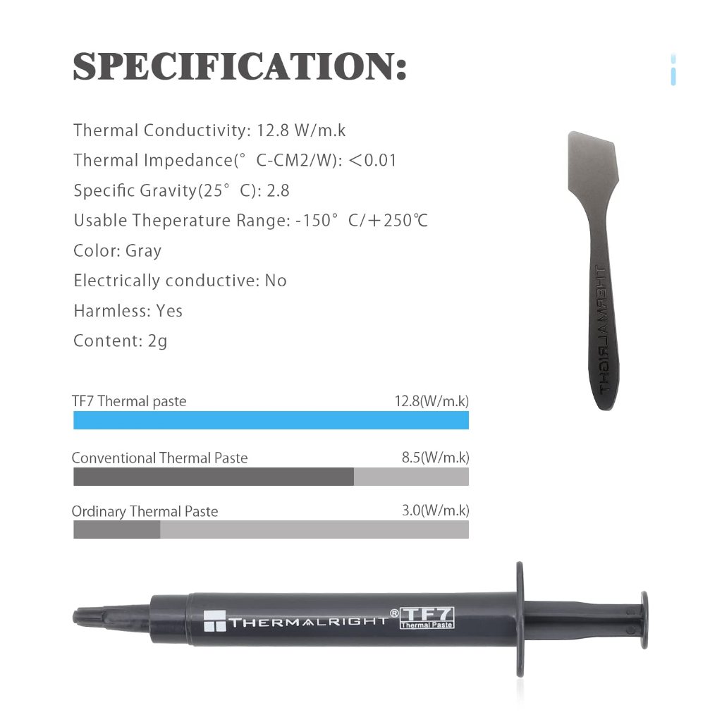 Thermalright TF7 2g การนําไฟฟ้าความร้อนเป็น 12.8 W/mk Thermal Paste ...