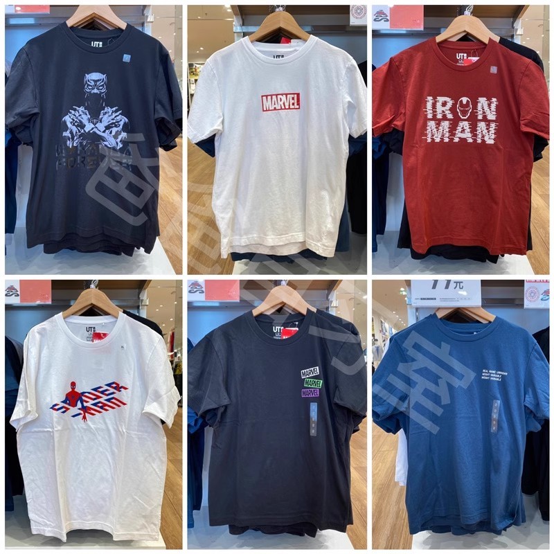 Uniqlo Marvel New Letter Marvel ผู ้ ชายและผู ้ หญิงคู ่ เสื ้ อยืดแขน ...