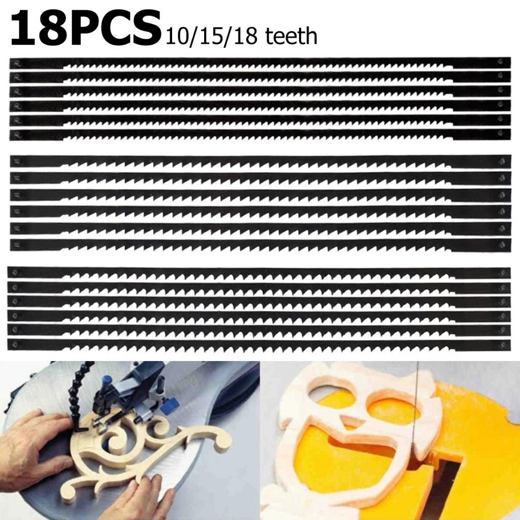 18 ชิ้น 5 นิ้วเหล็กคาร์บอน Pinned Scroll ใบเลื่อย Assortment 10/15/18 ...