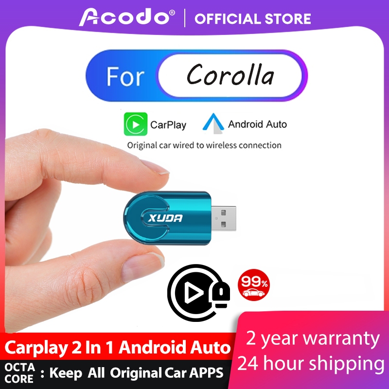 Xda Toyota Corolla 2017-2020/2022-2024 Mini Wired to Wireless 2 in 1 AI ...