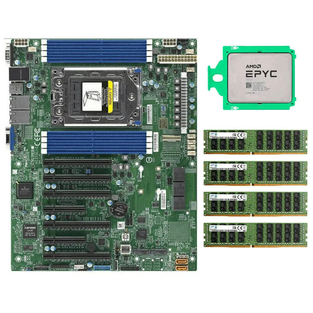 1 ชุด AMD EPYC 7742 CPU +Supermicro H12SSL-i เมนบอร ์ ด +128GB 2666MHz ...