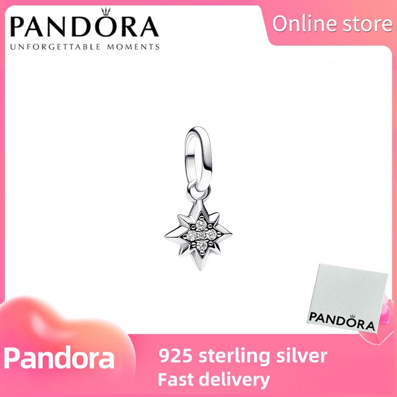 100% ของแท้ เงินสเตอร์ลิง S925 PANDORA [ 793370 C01] ชาร์มห้อยดาวมินิ ...
