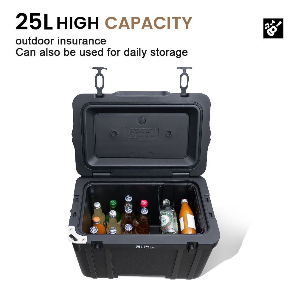 Mobi GARDEN Camping Cooler Box Ice อัพเกรดพร้อมตะกร้าเก็บ 26L รถแบบพกพา ...