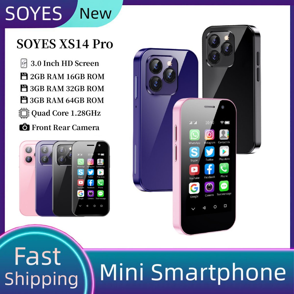 2024 ใหม่ SOYES XS14 Pro 4G มินิสมาร์ทโฟน 3.0 นิ้ว Quad Core 3GB RAM 64GB ROM Dual SIM 2600mAh ...
