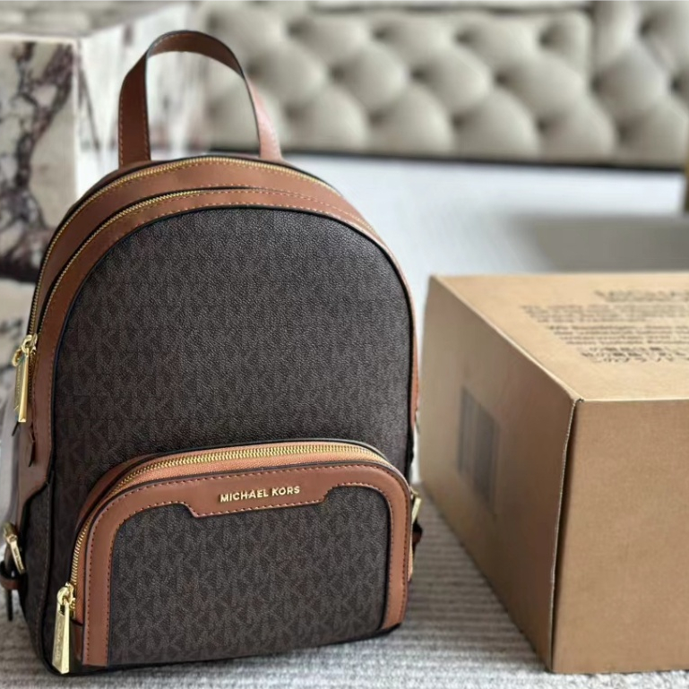 [ คุณภาพสูง ] MK Backpack/Men Women/Woven Bag/Medium/Backpack/Dark ...