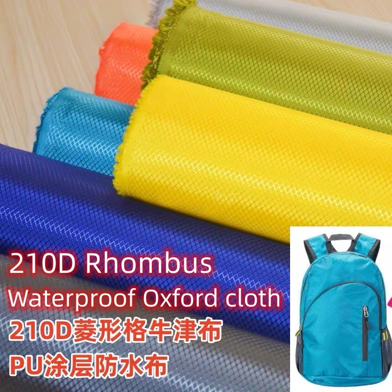 210D Rhombus jacquard สานผ้า Oxford กันน้ํา PU เคลือบผ้า DIY Handmade กระเป๋าเป้สะพายหลัง anti ...