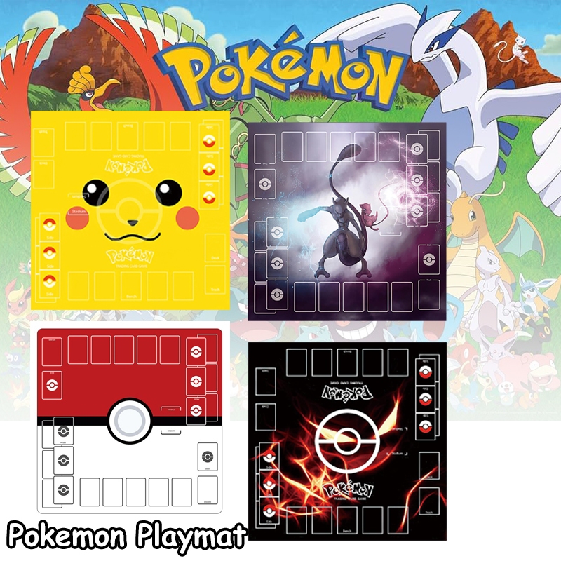 Playmat Pokemon tcg สนามรบ แผ่นรองการ์ด บอร์ดเกม แผ่นรองคุณภาพสูง เกม ...