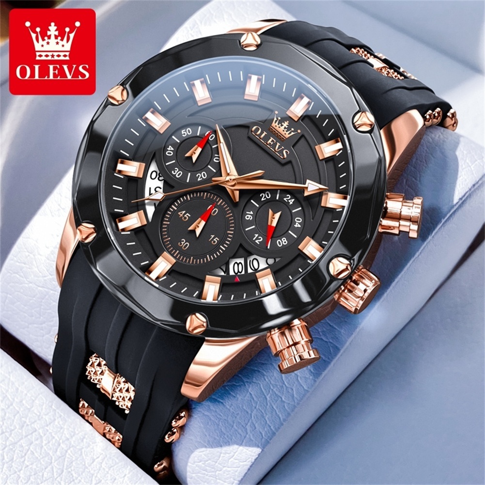 OLEVS นาฬิกาผู้ชาย กันน้ำ 100% แท้ ธุรกิจ ของแท้ กีฬา รับประกัน 1 ปี โค ...