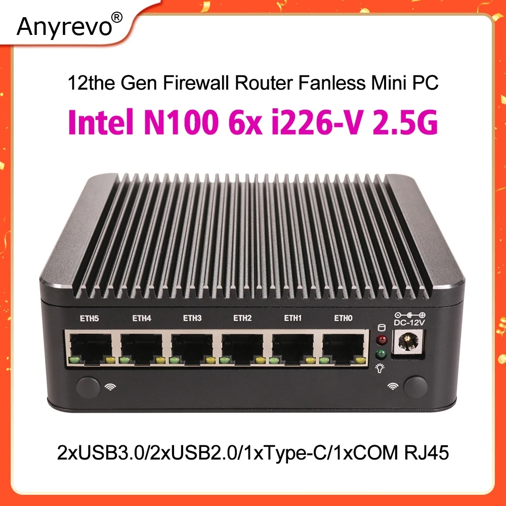 ถูกที่สุด 6Lan 12th Gen Intel N100 i226-V 2.5G Firewall Router Fanless ...