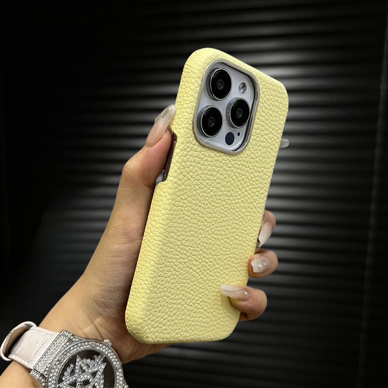 【Lychee texture/Pc hard case/Yellow】เคส compatible for iPhone 11 12 13 ...