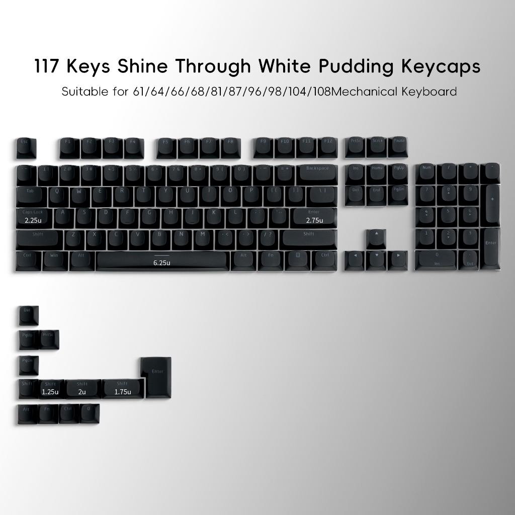 Xvx Pudding Key Cap PBT Key Cap Set (116 คีย์) เหมาะสําหรับเดสก์ท็อป ...