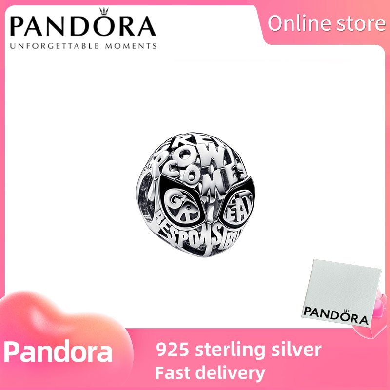 100% แท้ S925เงินสเตอร์ลิงแพนดอร่า [792351C01]Marvel Spider-Man Mask ...