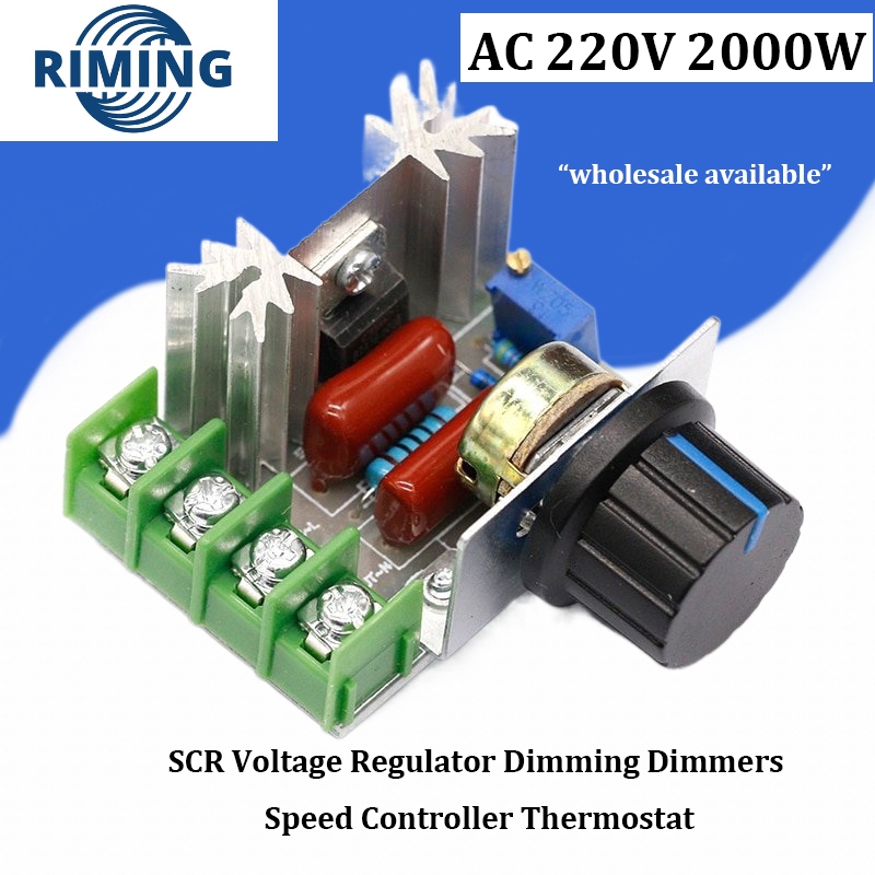 Ac 220V 2000W SCR เครื่องปรับแรงดันไฟฟ้า Dimming Dimmers เครื่องควบคุม ...