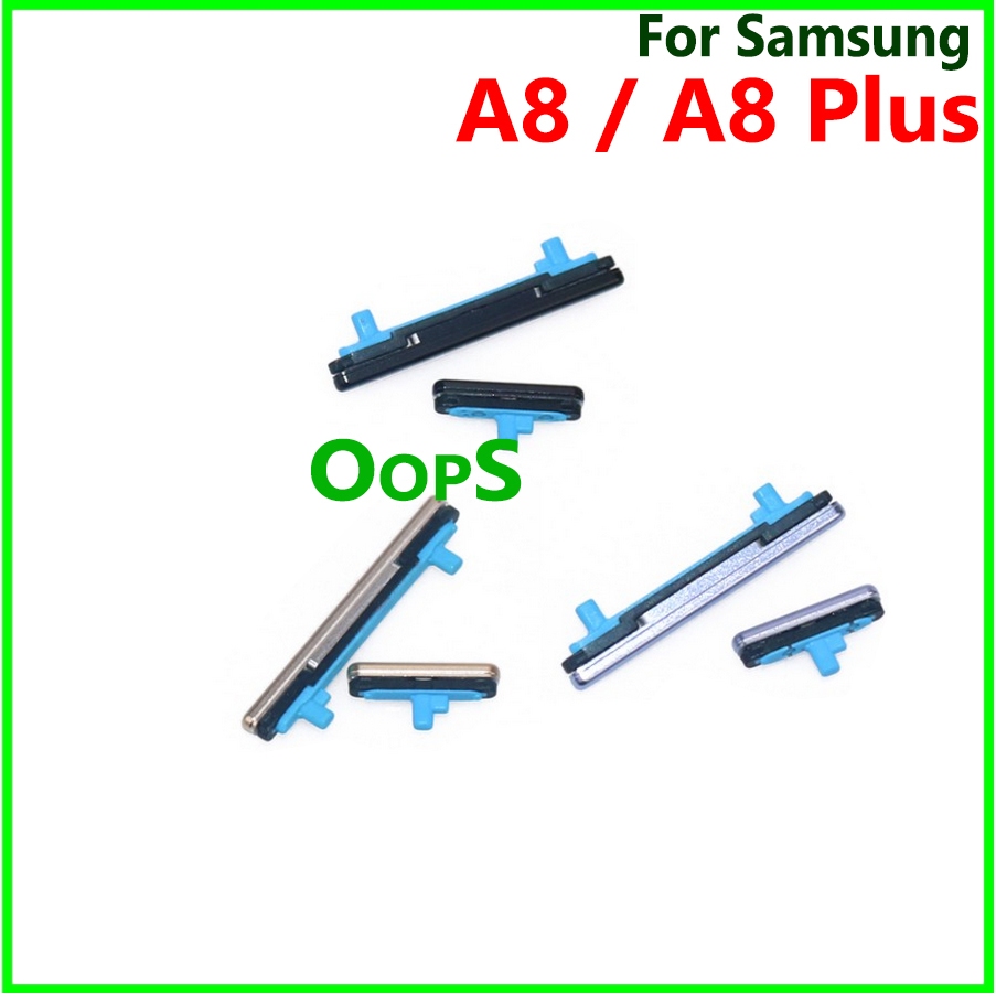 ปุ่มด้านข้างสําหรับ Samsung Galaxy A8 Plus 2018 A530 A730 On Off Power Volume ปุ่มฝาครอบ ...