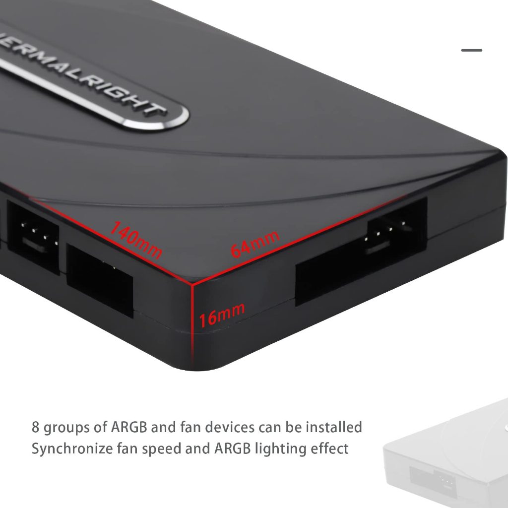 Thermalright PWM Fan Hub ARGB Hub 10-Port 3pin Fan Hub 4 Pin PC พัดลม Controller 12V พัดลม Hub ...