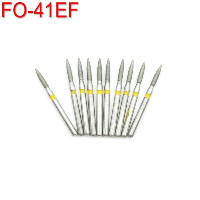ประเภท FO-41EF Power เครื ่ องมือเจาะ Bits 10pcs/box Dental Diamond Bur Medium Polishing ...