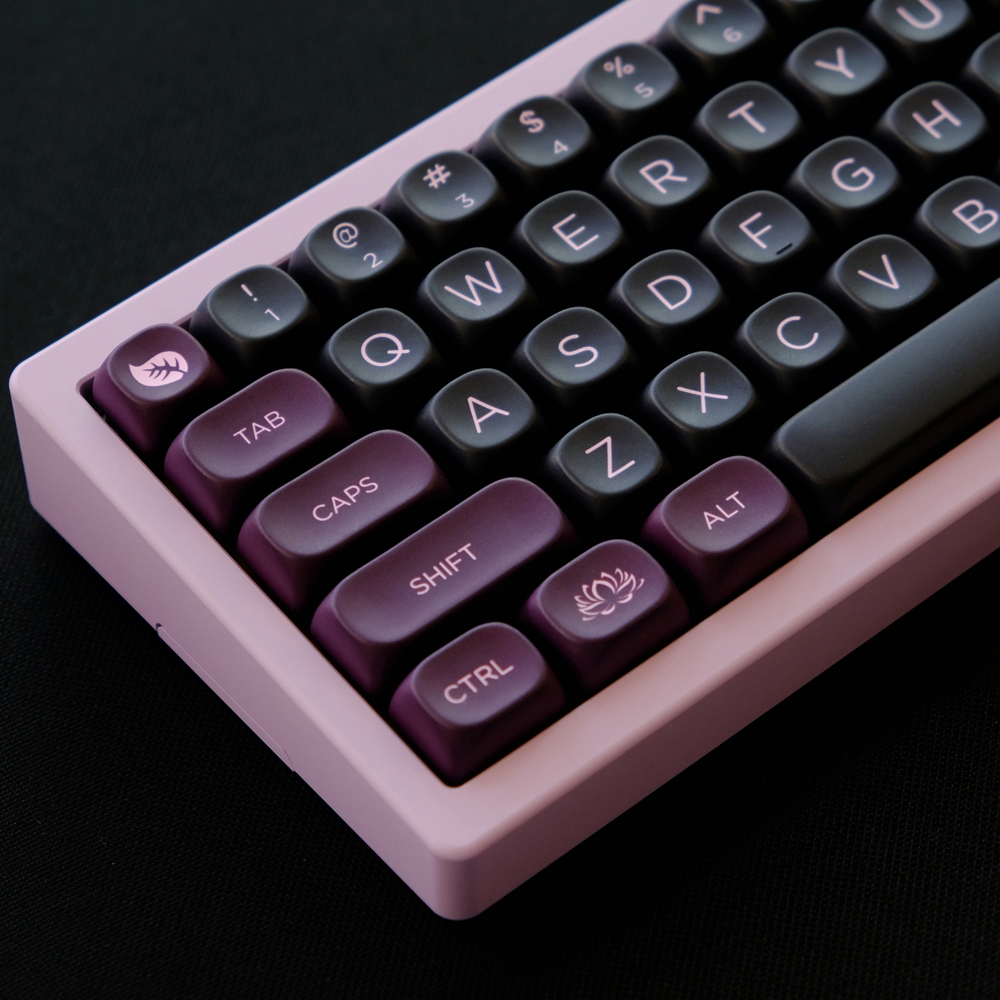 126 คีย์ XOA MOA Profile Keycaps Black Lotus keycap ชุด PBT Dye ...