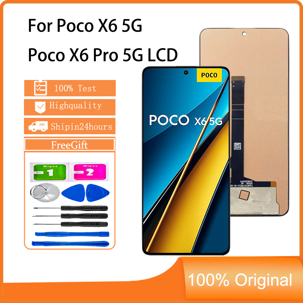สําหรับ AMOLED Poco X6 5G X6 Pro 5G จอแสดงผล LCD หน้าจอสัมผัสเปลี่ยน ...