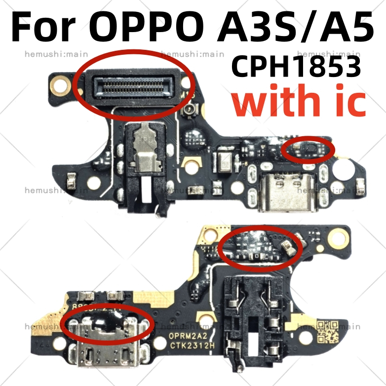 Usb ชาร์จพอร์ตสําหรับ OPPO A3S / A5 CPH1853 เมนบอร์ด flex พอร์ต USB ...
