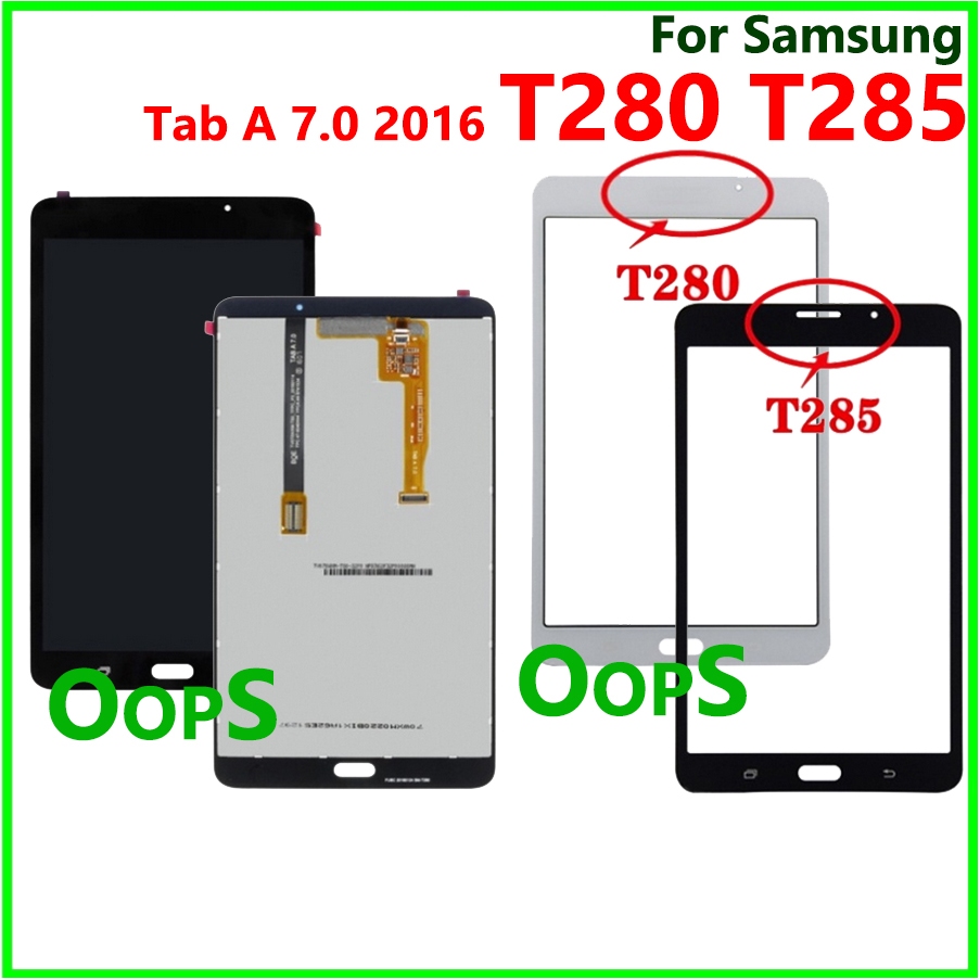 T285 T280 หน้าจอสัมผัส LCD สําหรับ Samsung Tab A 7.0 2016 T280 T285 จอแสดงผลด้านหน้า TouchScreen ...