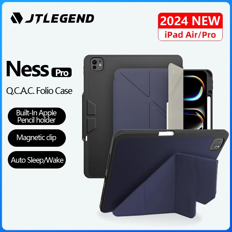 Jtlegend Ness Pro QCAC Folio Case 2024 สําหรับ iPad Pro 11 "/13" M4 สําหรับ iPad Air 11"/13" M2 ...