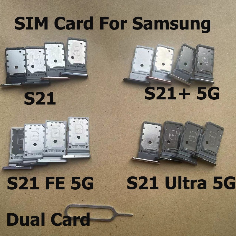 ใหม่สําหรับ Samsung Galaxy S21 Plus FE Ultra 4G 5G ซิมการ์ดถาดสล็อตผู้ ...
