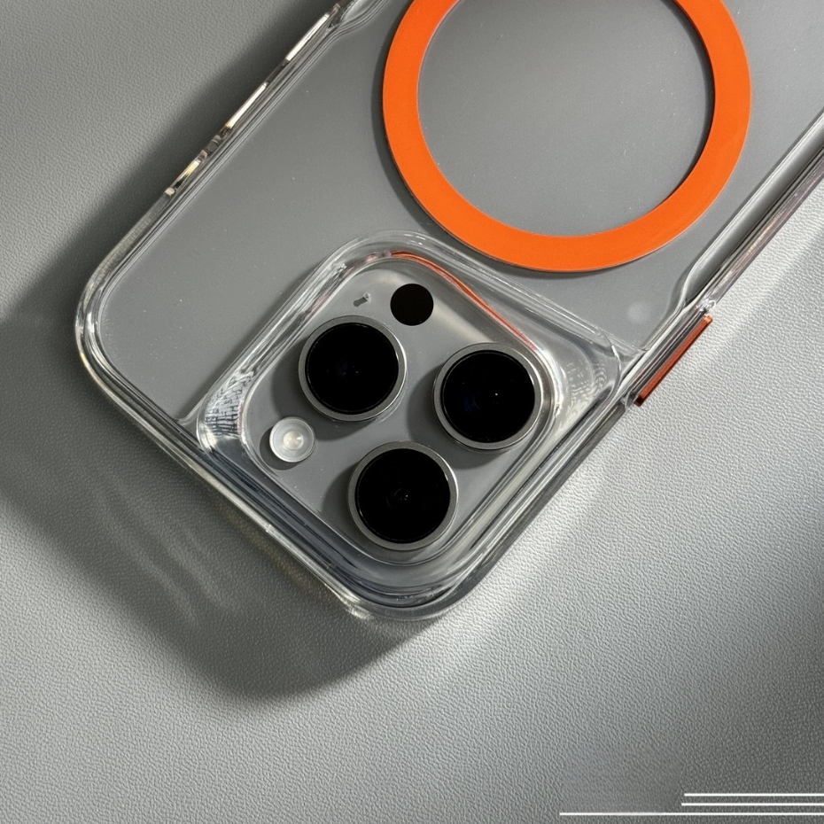 【Thickened/Transparent acrylic hard case/Orange】เคส compatible for ...