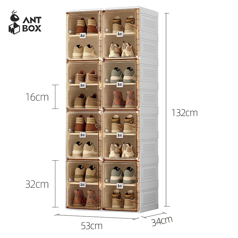 ANTBOX [พร้อมส่ง !! ] กล่องใส่รองเท้า 2 แถว ติดตั้งง่าย พับเก็บได้ มี ...