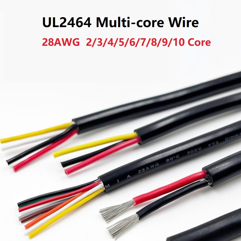 28โดยรวม UL2464 Sheathed สายไฟช่องสายเสียง 2 3 4 5 6 7 8 9 10 แกนฉนวนสายทองแดงสายควบคุมสัญญาณ 10 ...