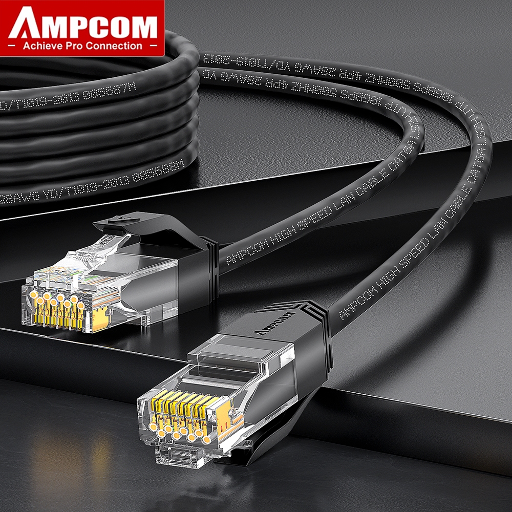 AMPCOM CAT6 Slim Ethernet Cable , 1G UTP สายทองแดงปราศจากออกซิเจน, 0.2M ...