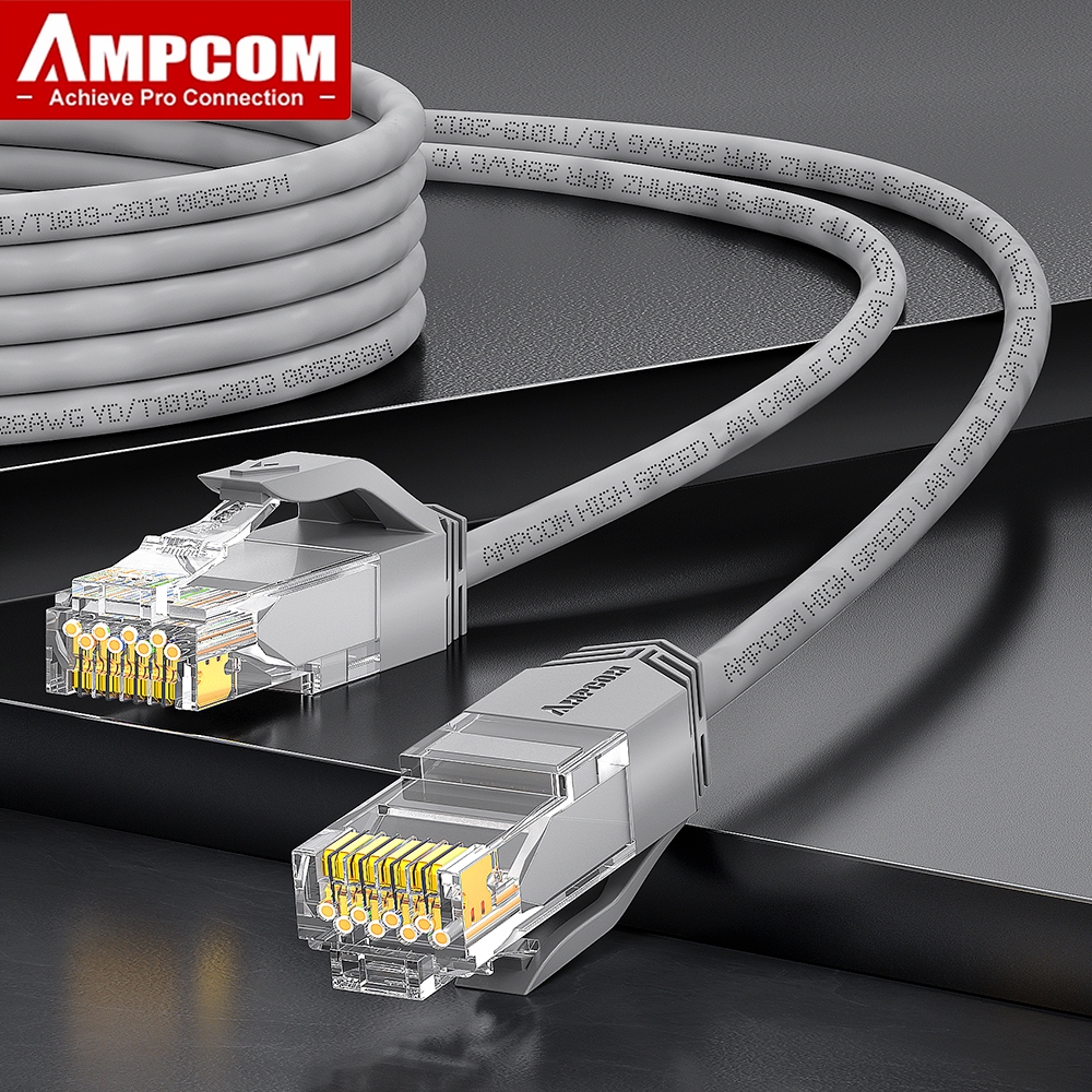 AMPCOM CAT6 Slim Ethernet Cable , 1G UTP สายทองแดงปราศจากออกซิเจน, 0.2M ...