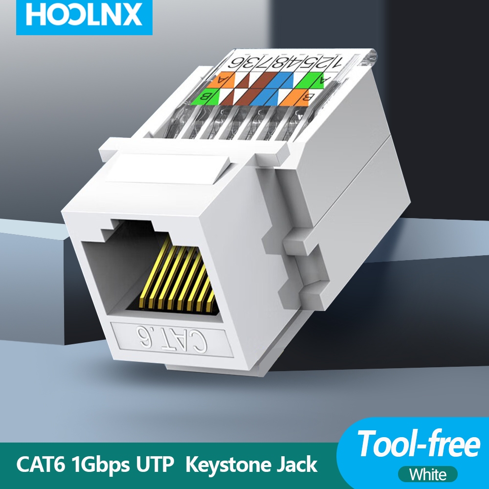 Hoolnx CAT6 Keystone Jack, No Punch-Down Tool Needing Module Couplers 1 PACK | Shopee Thailand