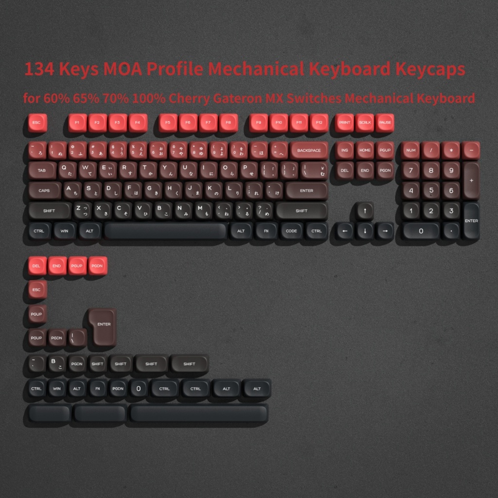 143 คีย์ MOA โปรไฟล์เชอร์รี่สีชมพู Keycaps สดน่ารัก Dye Sub PBT Key Cap ...