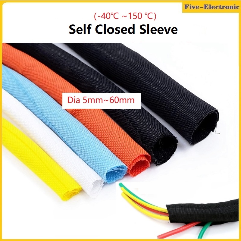 ID5mm~50mm Cable Sleeve Self Closing PET Braided Expandable ปลอกสาย ...