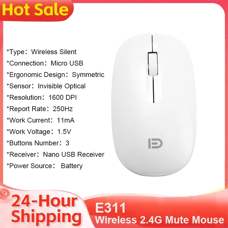E311 เมาส์ปิดเสียงไร้สายพร้อมตัวรับสัญญาณ USB ชาร์จแบบพกพาคอมพิวเตอร์เมาส์สําหรับพีซีแท็บเล็ต ...