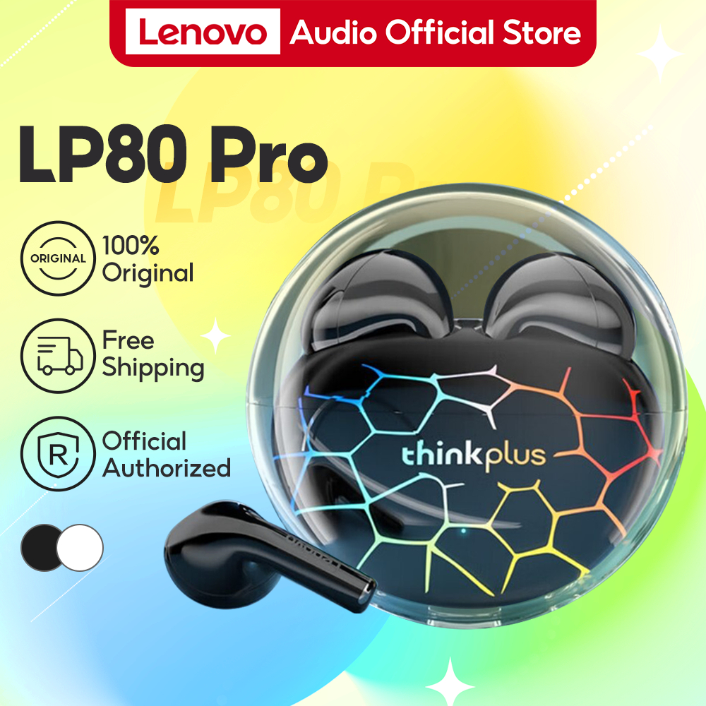 Lenovo Thinkplus LP80 Pro True หูฟังบลูทูธไร้สาย RGB Light HD สเตอริโอ ...
