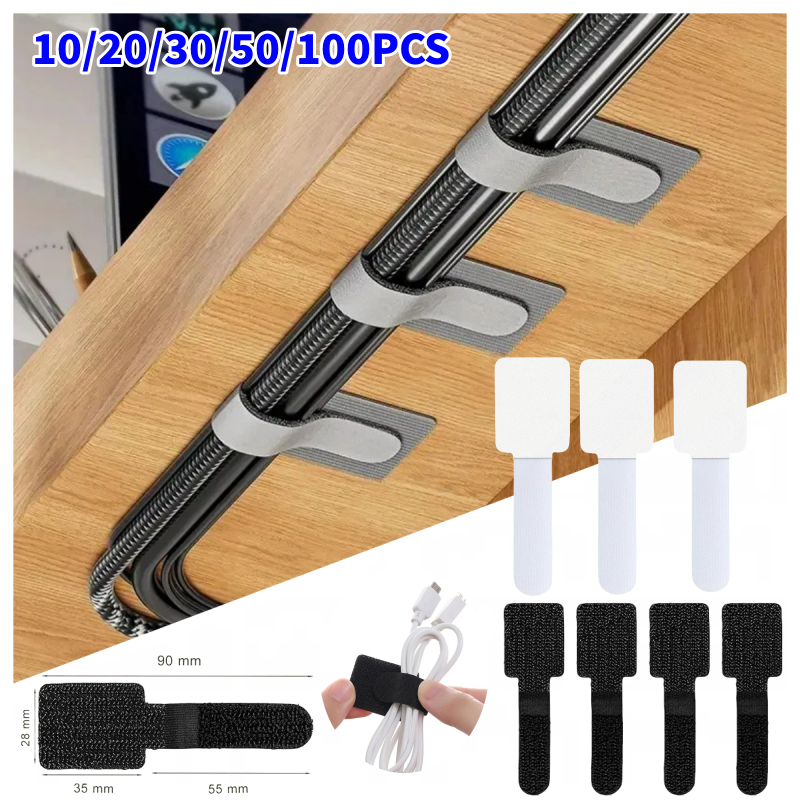50/100pcs Reusable Cable Ties Fastening Wire Organizer สายไฟเชือกผู ้ ...
