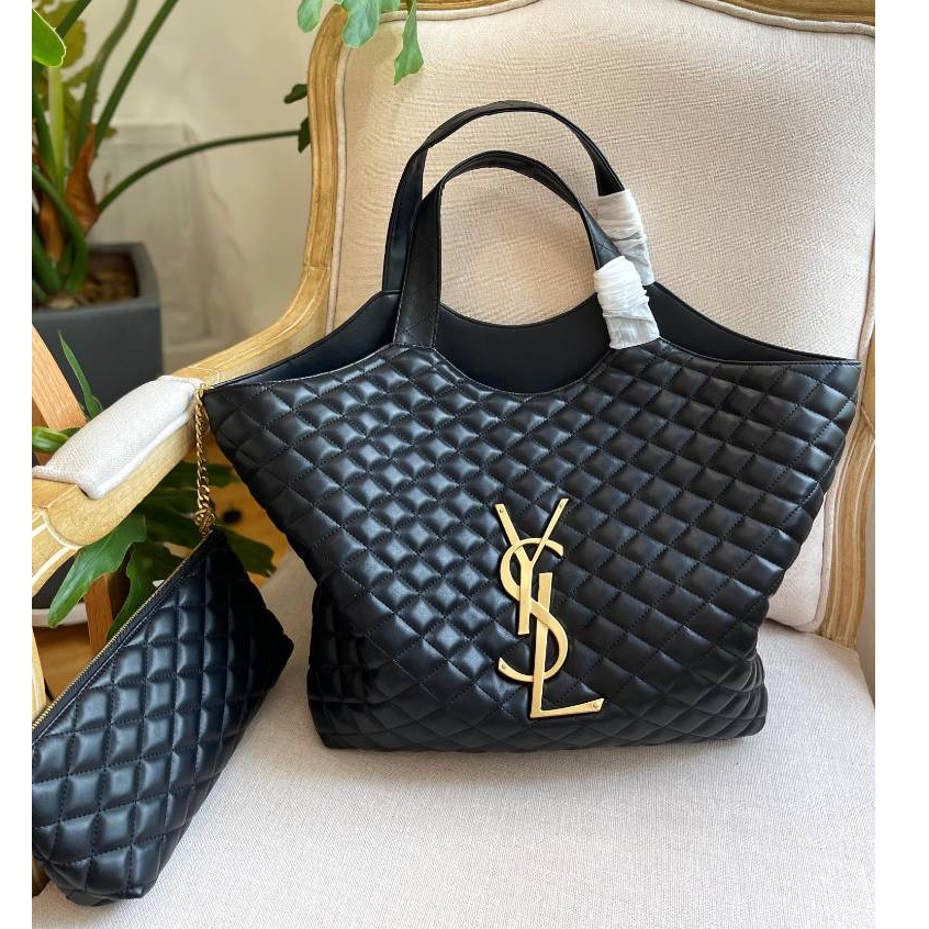 Ysl/saint Laurent Gaby Quilted Pattern Shopping Bag, Women 's New Large ...