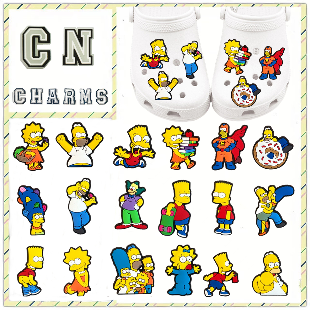 ใหม่ 1 ชิ้น Simpson Crocs รองเท้าอุปกรณ์เสริม Jibbitz DIY รองเท้าสวน ...