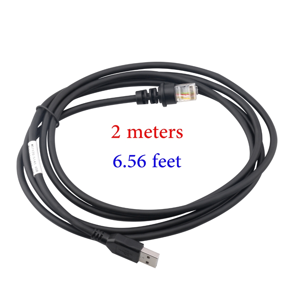 สาย USB 2M สําหรับ Barcode Scanner, MS Orbit 7120 7100 MS3580 MS5145 MS1633 YJ3300 MS9540 ...