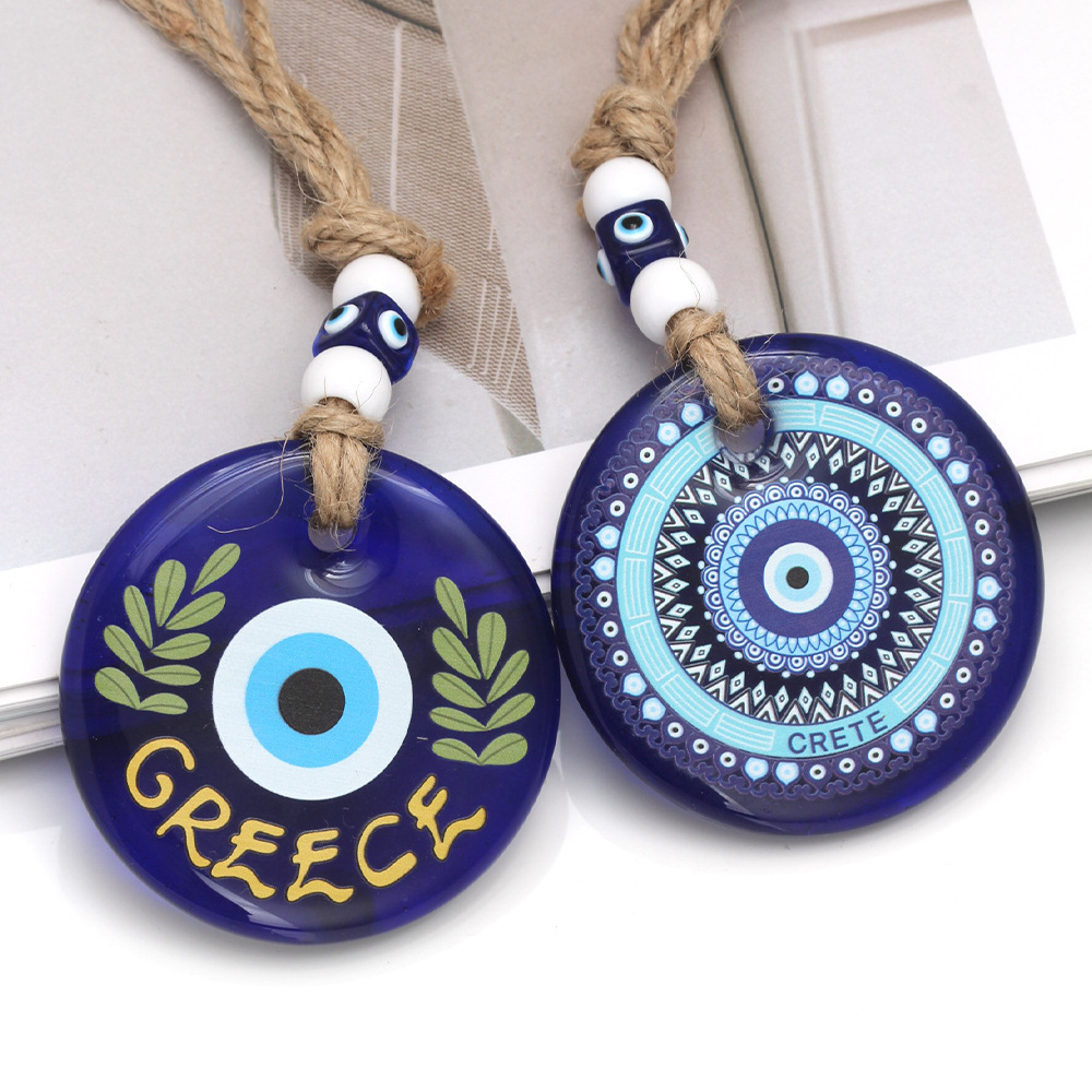 Blue Glass Evil Eye Decor บ้านแขวนผนัง Handmade ตุรกี Eye พวงกุญแจ ...