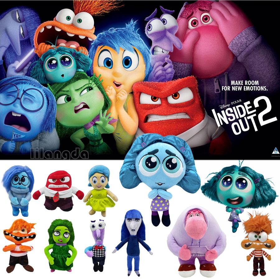 Inside Out 2 ของเล่นตุ๊กตาใหม่ตัวอักษร Emotions Envy/ Ennui /Anxiety ...