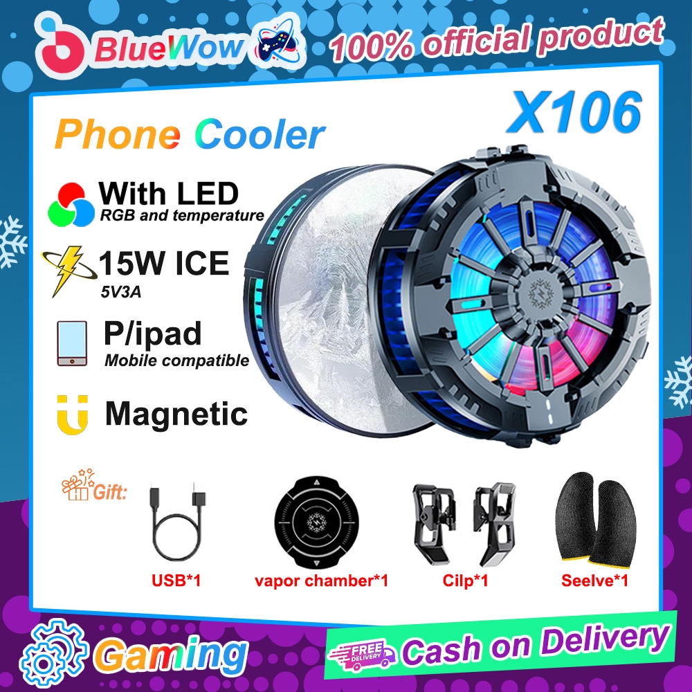 Bluewow พัดลมมือถือ 15W หม้อน้ําโทรศัพท์น้ําแข็งสําหรับโทรศัพท์มือถือพัดลม พัดลมจีซูไล แบบ ...