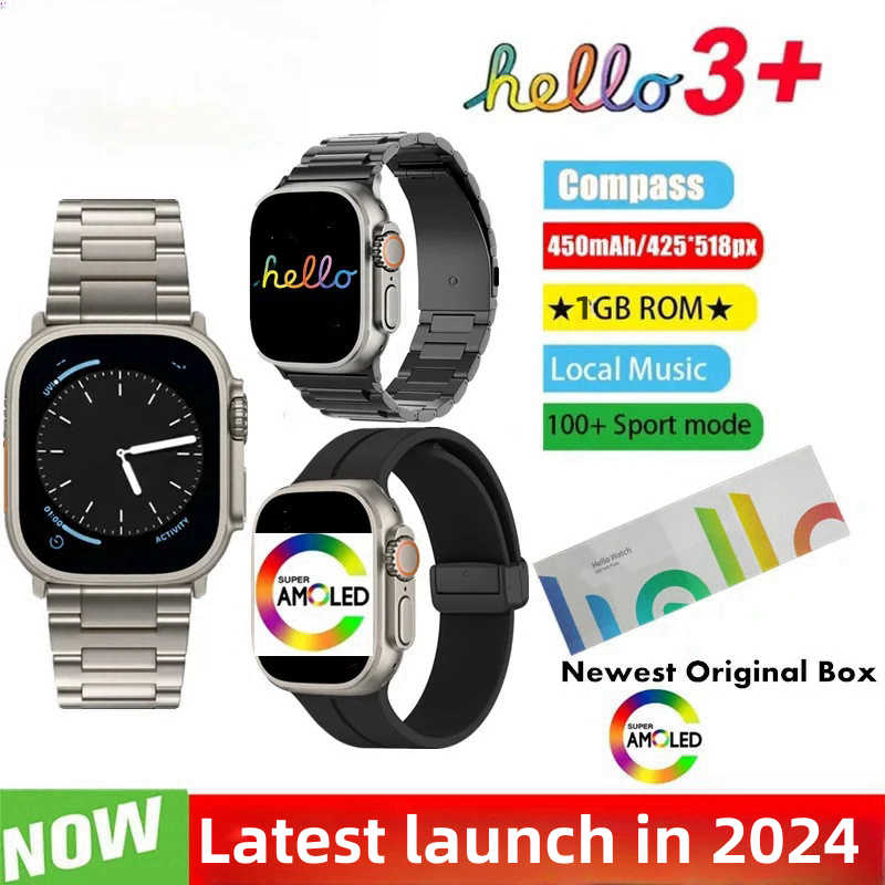 2024 ใหม่ Original Hello นาฬิกา 3 Plus สมาร์ทนาฬิกาผู้ชาย AMOLED NFC ...