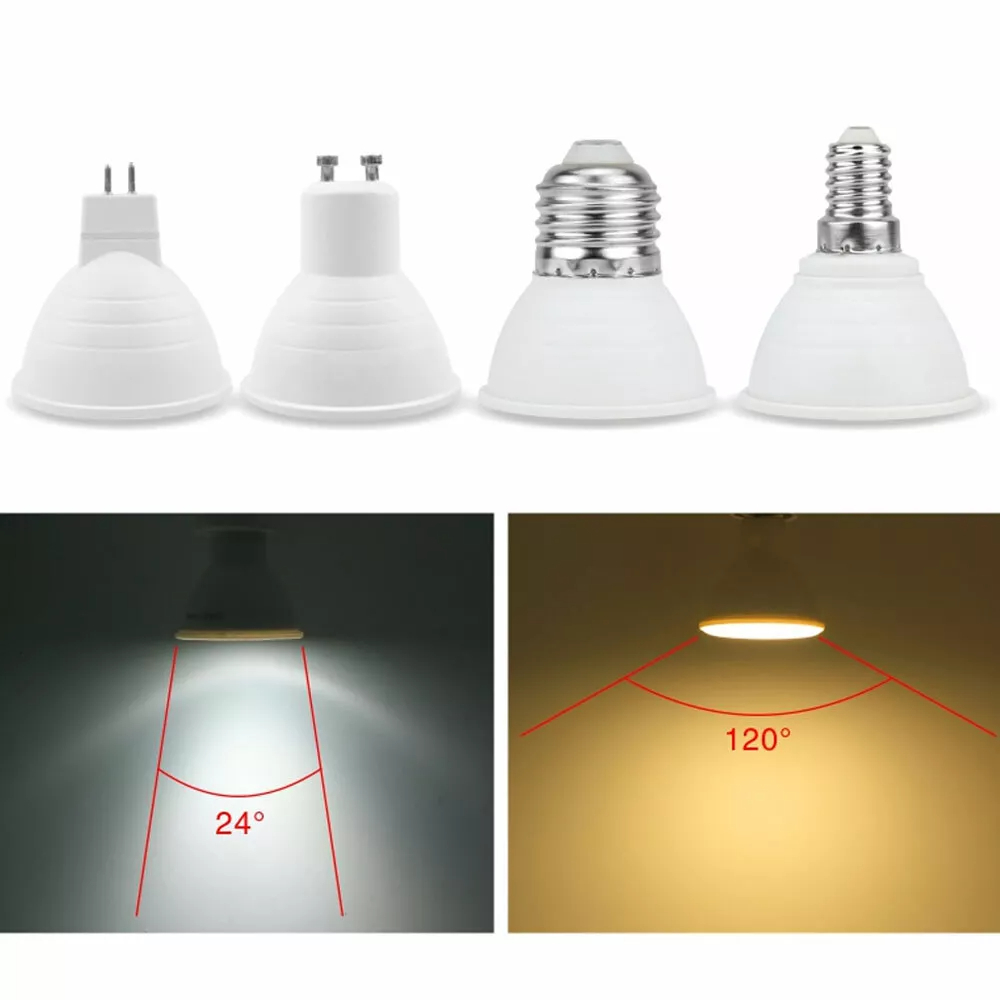 หลอดไฟสปอตไลท์ AC 220V LED Bulb E27 E14 MR16 GU10 6W สีขาวอบอุ่น | Shopee Thailand