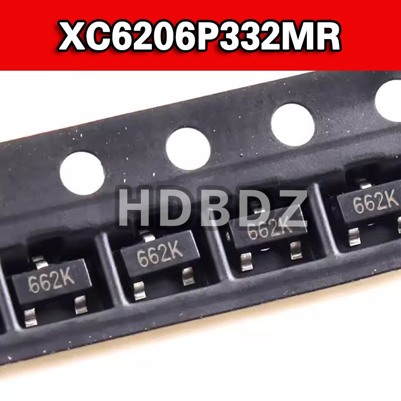 100pcs XC6206P332MR 3.3V 662K SOT23 แรงดันไฟฟ้าชิป IC SMD | Shopee Thailand