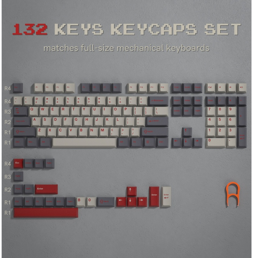 Voier 134 คีย์ Retro 1989 เกมธีม PBT Keycap Dye-Sub Cherry Profile Key ...