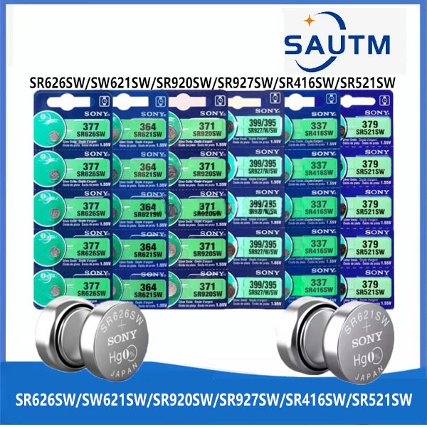 Sony 1.55V 337 SR416SW / 364 SR621SW / 371 SR920SW / 377 SR626SW / 379 ...