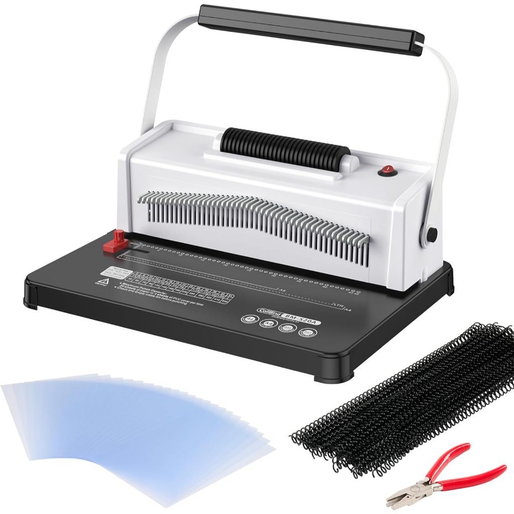 Seesi เครื่องเข้าเล่ม Coil Spiral Binder, Manual 20 Hole Puncher with ...